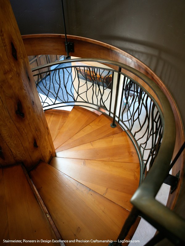 Custom Wood Stairs Gallery, Log Stairs