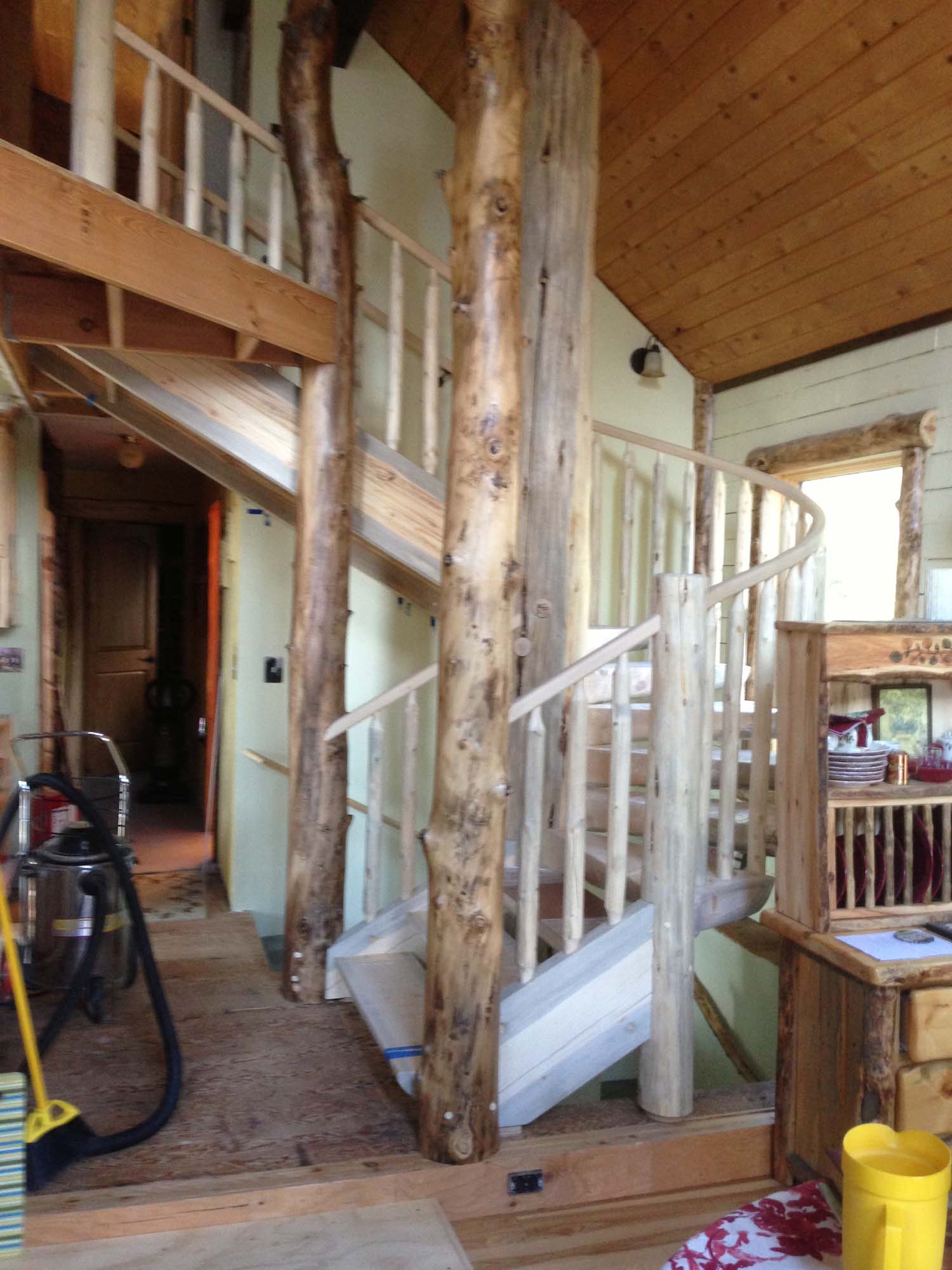 Custom Wood Stairs Gallery, Log Stairs