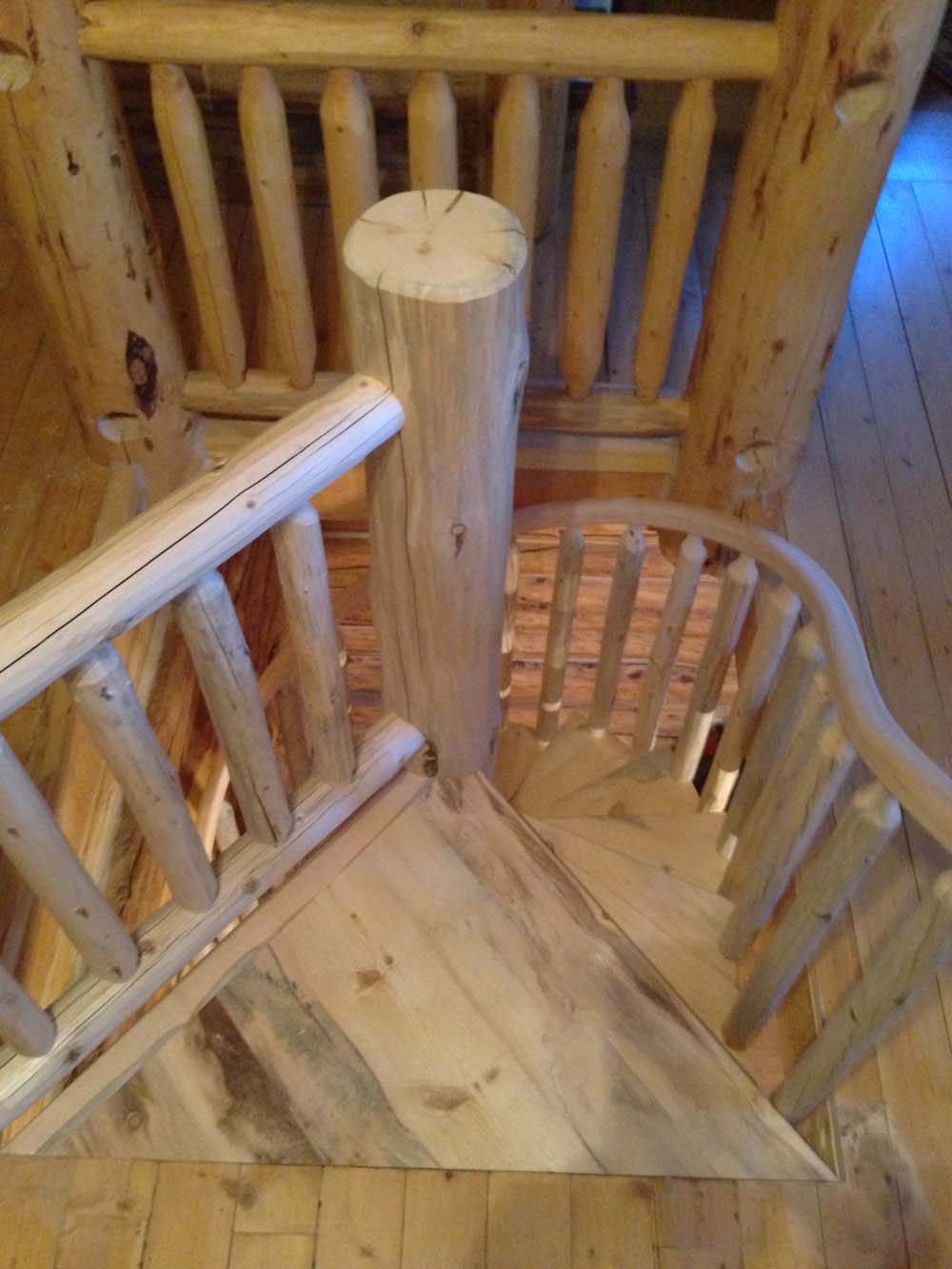 Custom Wood Stairs Gallery, Log Stairs