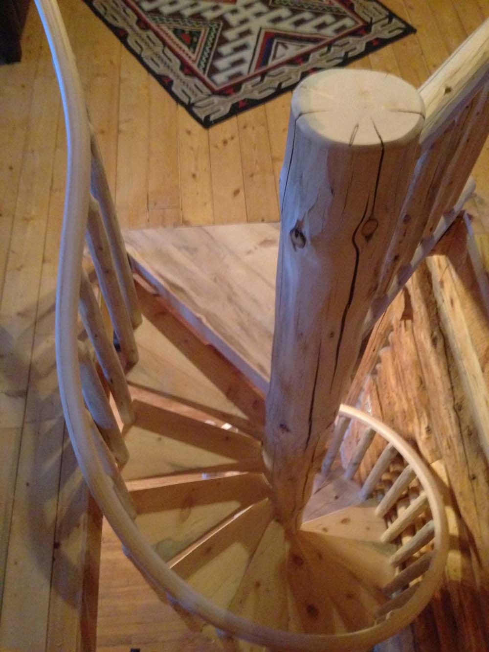 Custom Wood Stairs Gallery, Log Stairs