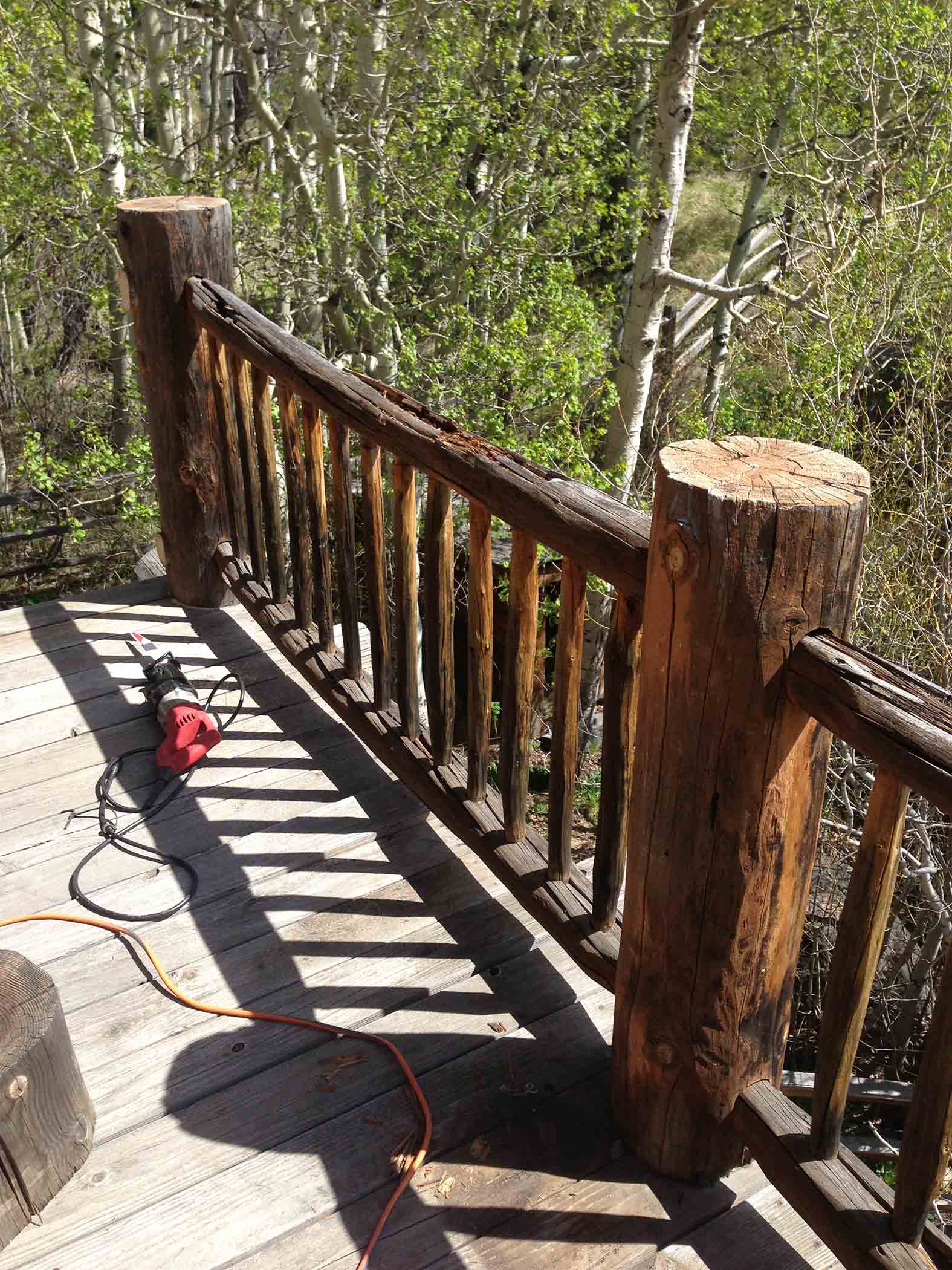 Custom Wood Stairs Gallery, Log Stairs