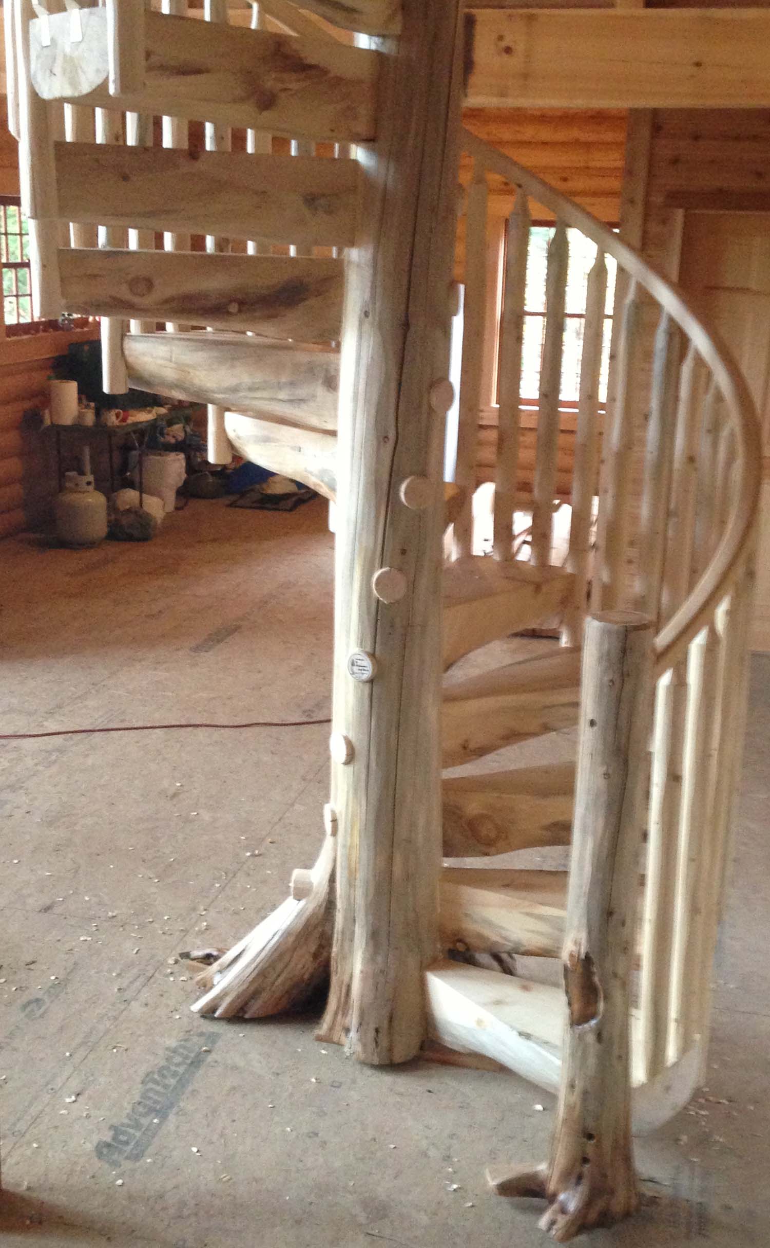 Custom Wood Stairs Gallery, Log Stairs