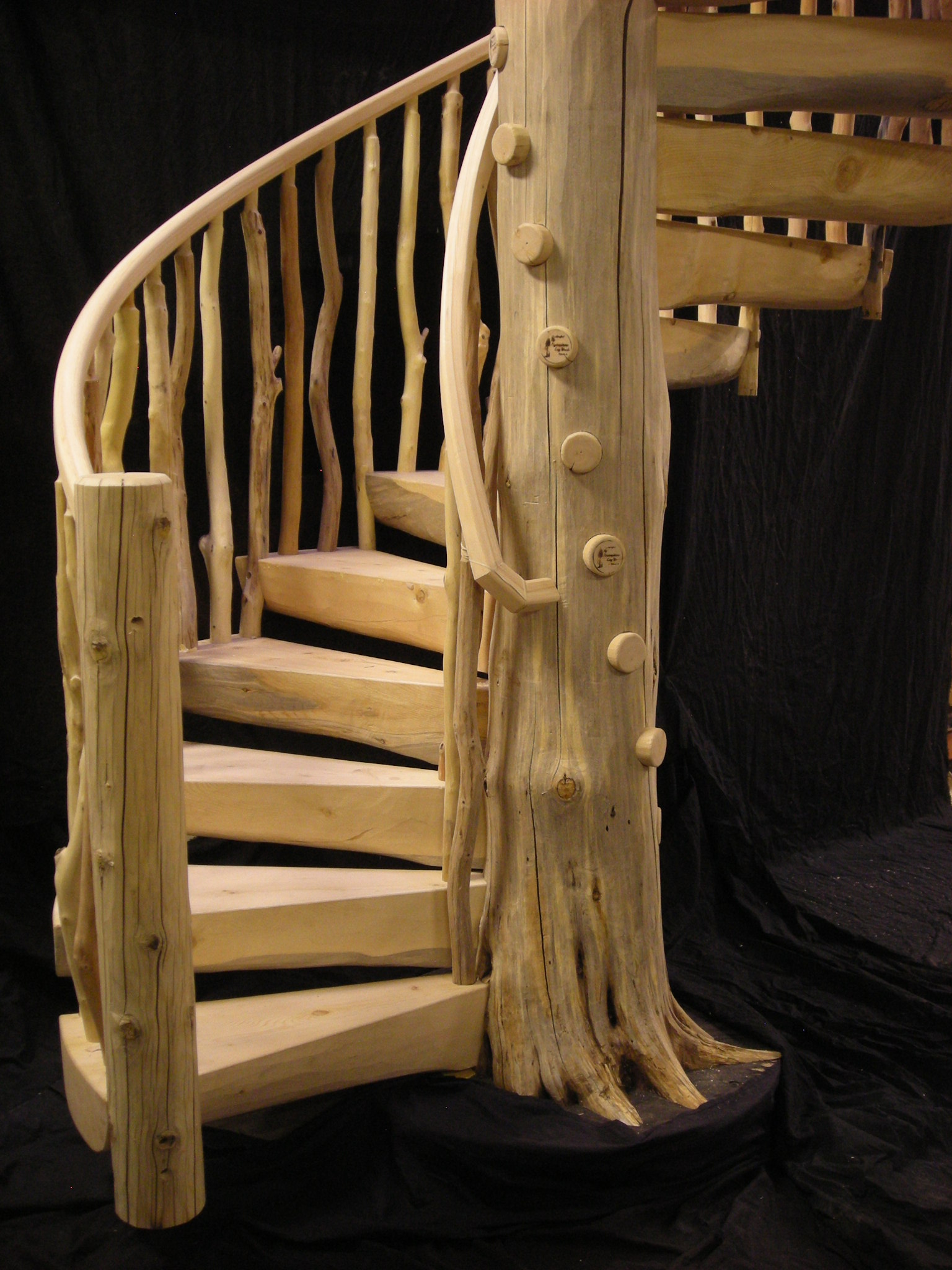 Custom Wood Stairs Gallery, Log Stairs
