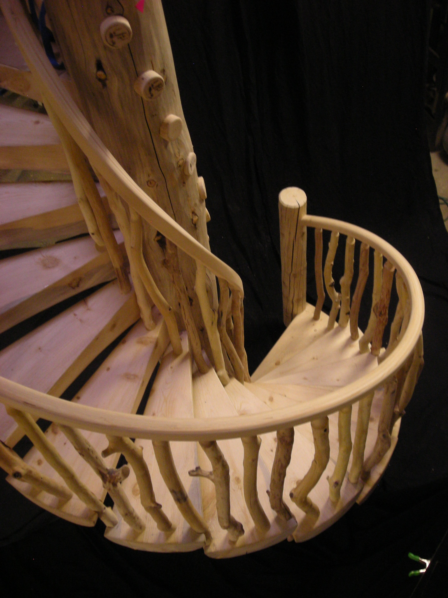 Custom Wood Stairs Gallery, Log Stairs