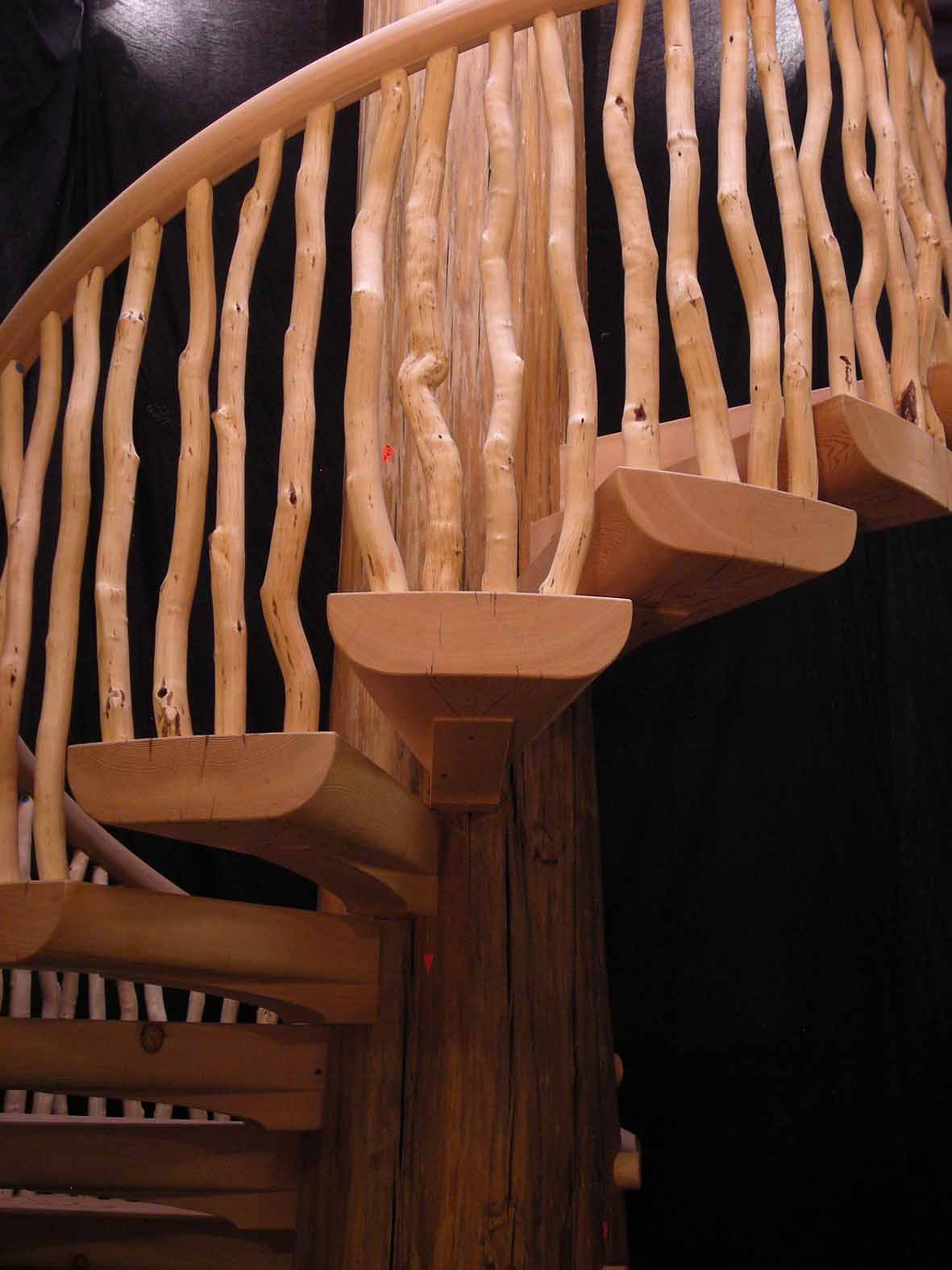 Custom Wood Stairs Gallery, Log Stairs