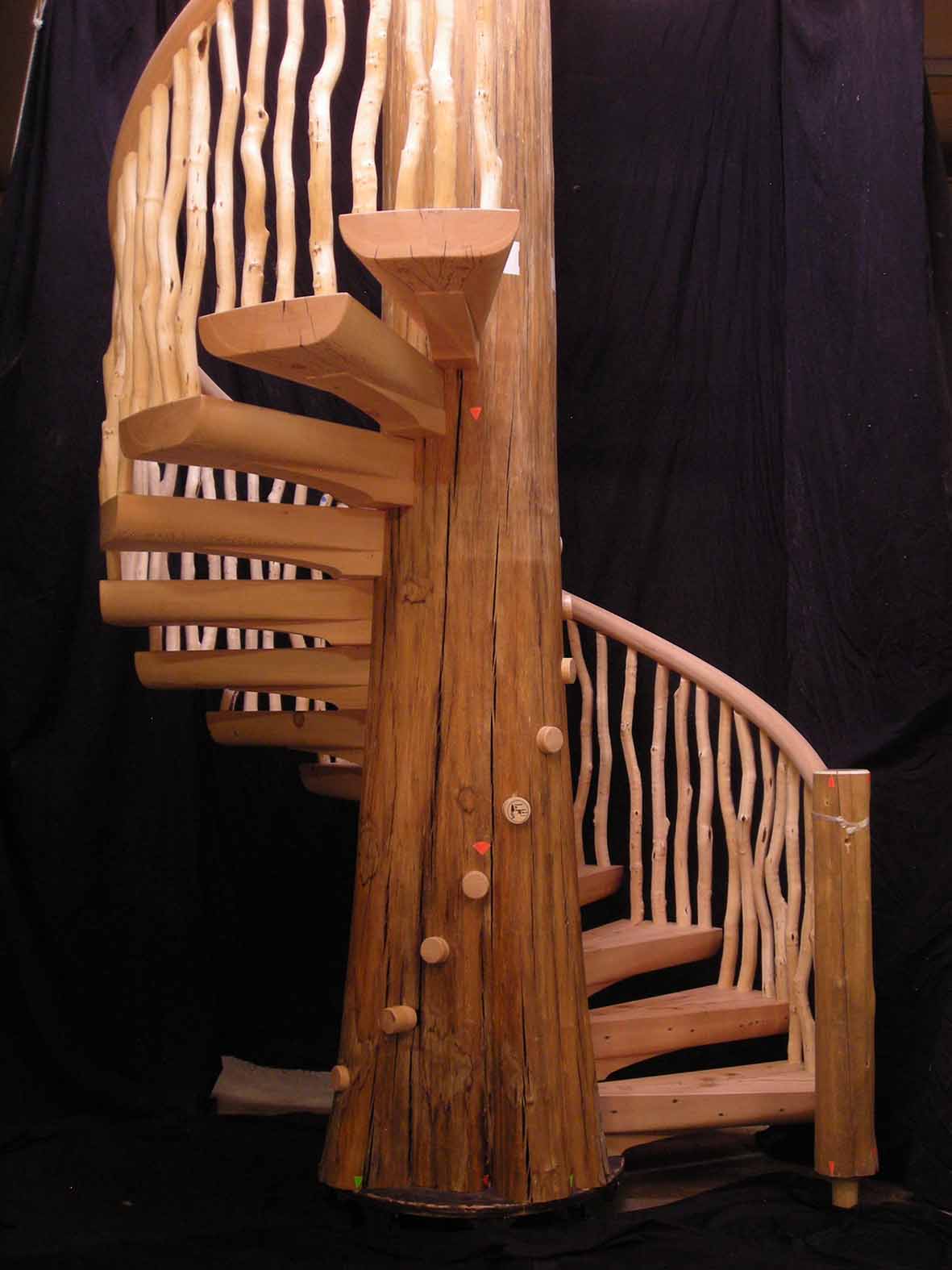 Custom Wood Stairs Gallery, Log Stairs