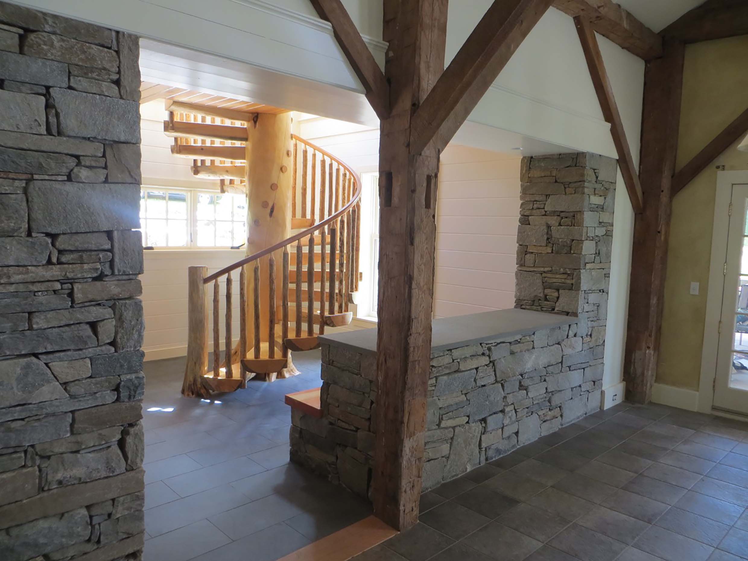 Custom Wood Stairs Gallery, Log Stairs