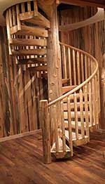 Custom Wood Stairs Gallery, Log Stairs