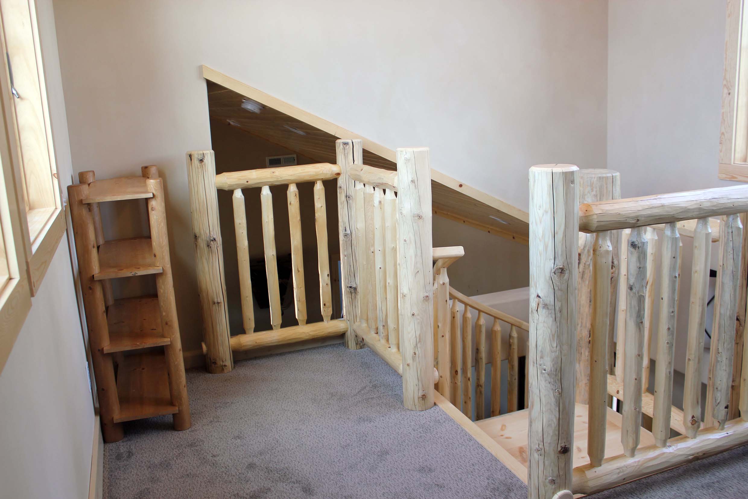 Custom Wood Stairs Gallery, Log Stairs