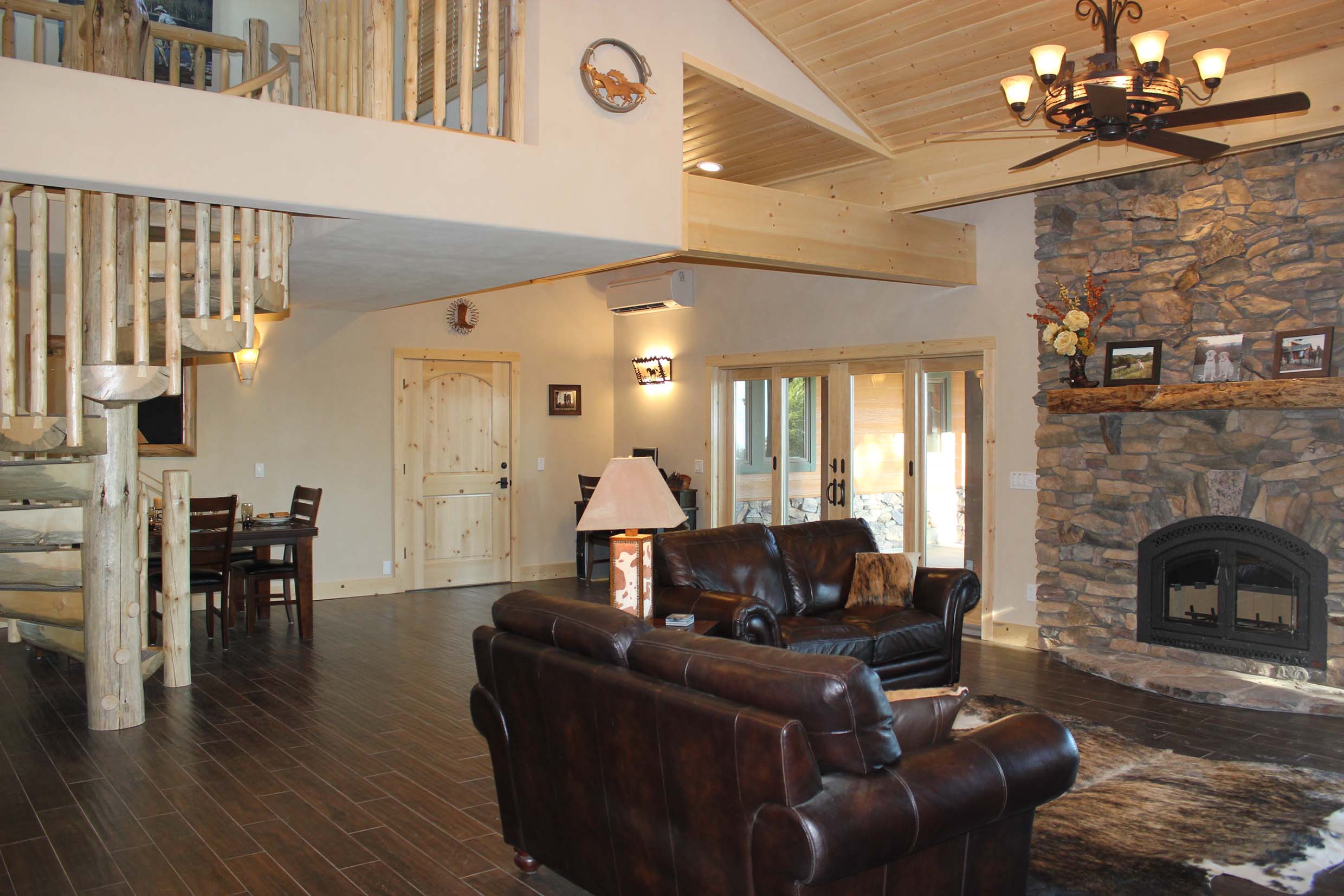 Custom Wood Stairs Gallery, Log Stairs