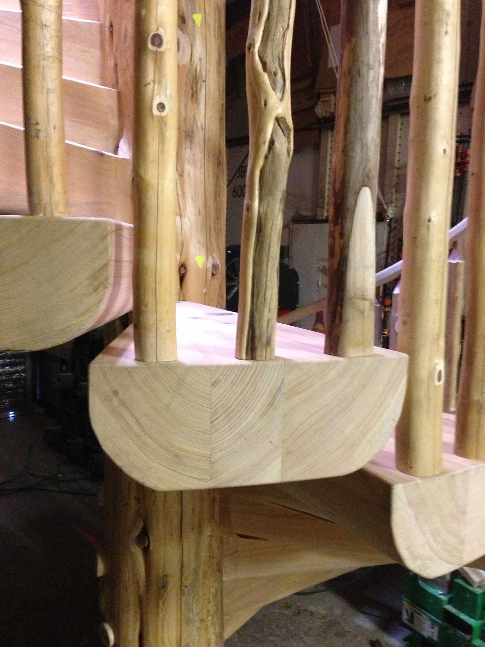 Custom Wood Stairs Gallery, Log Stairs
